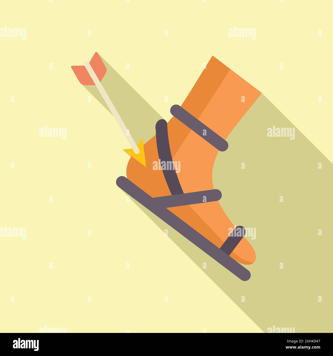 Roman soldier foot with arrow sticking out representing injury Stock ...