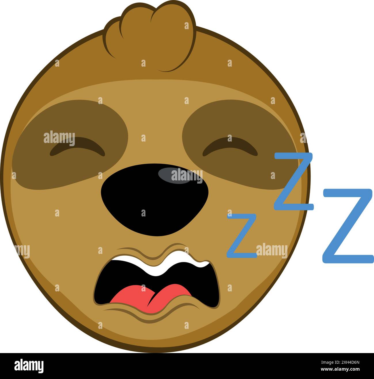 vector illustration face bear sloth character animal cartoon, snoring ...