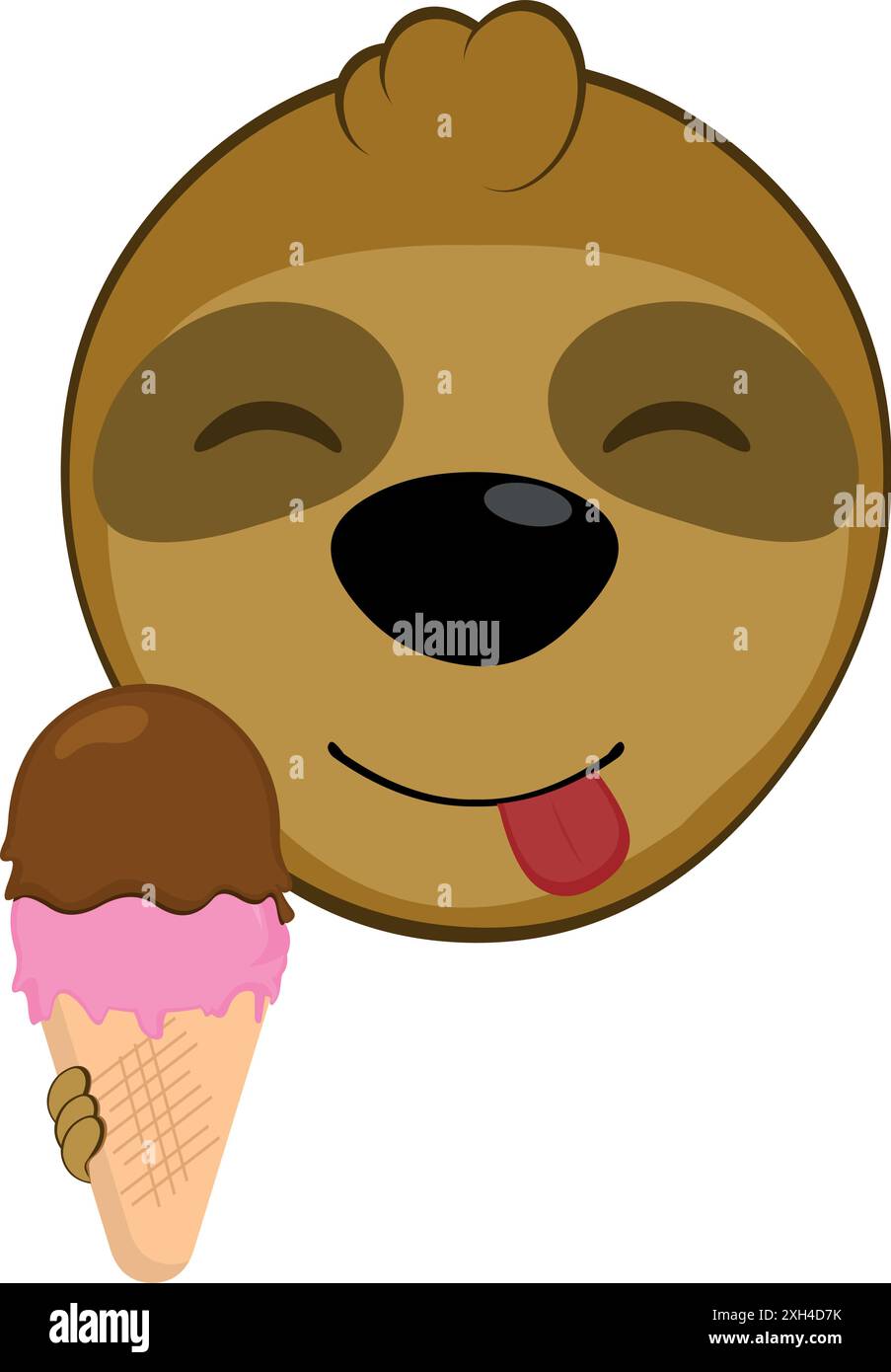 vector illustration face bear sloth character animal cartoon, with an ...