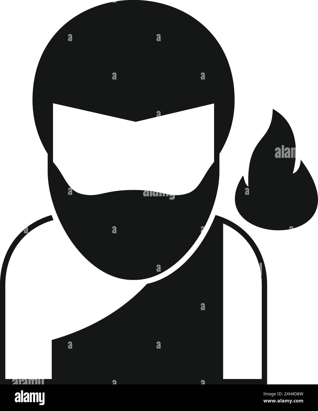 Simple black and white icon of a greek god holding a flame Stock Vector ...