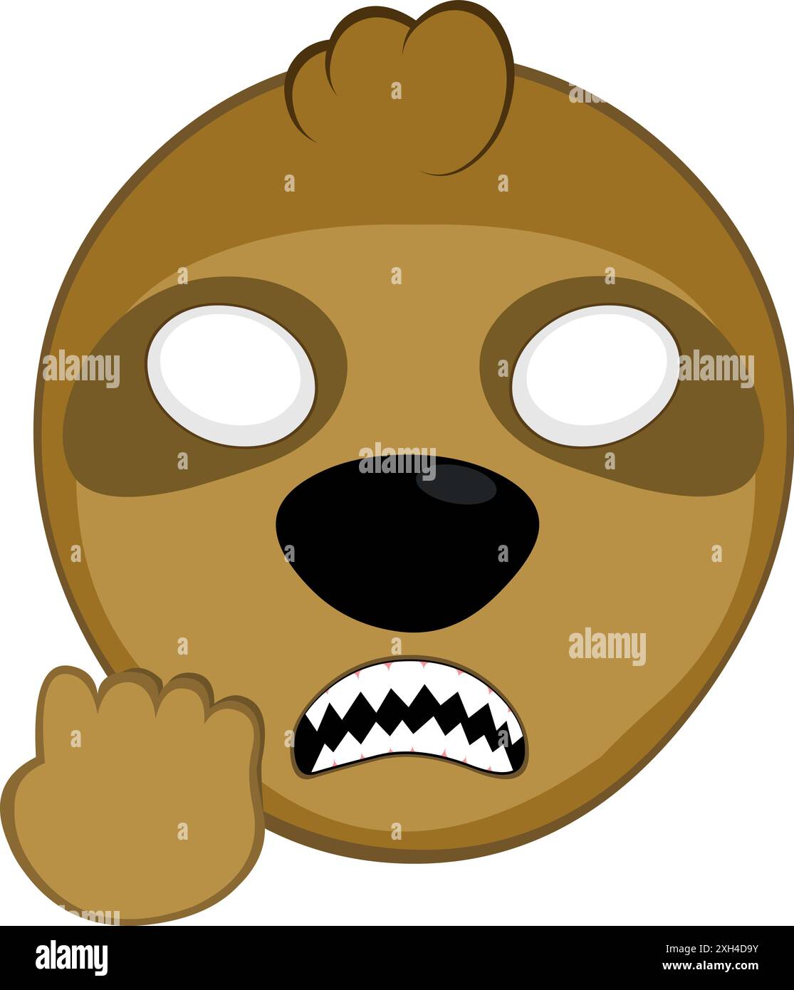 vector illustration face bear sloth character animal cartoon, with ...