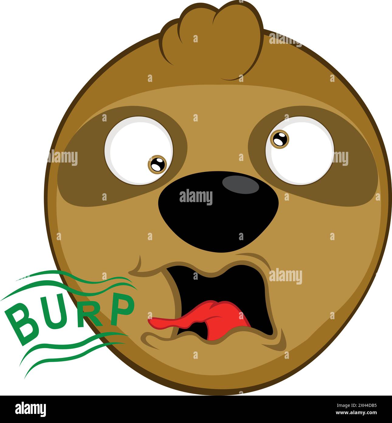 vector illustration face bear sloth character animal cartoon, mouth ...