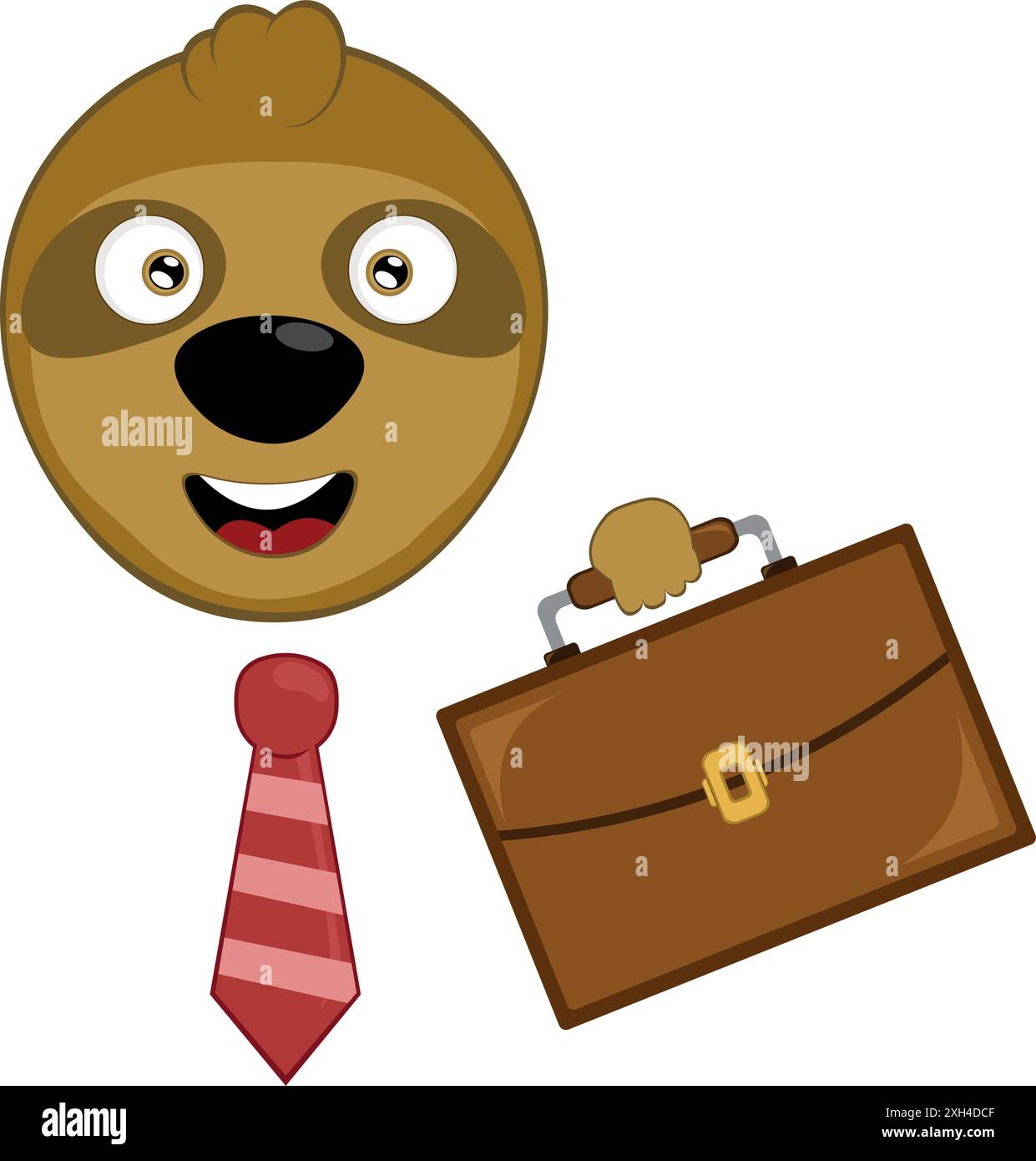 vector illustration face bear sloth character animal cartoon, with a ...