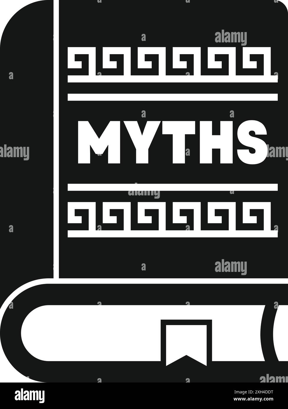 Black and white icon of a book telling about ancient greek myths Stock ...