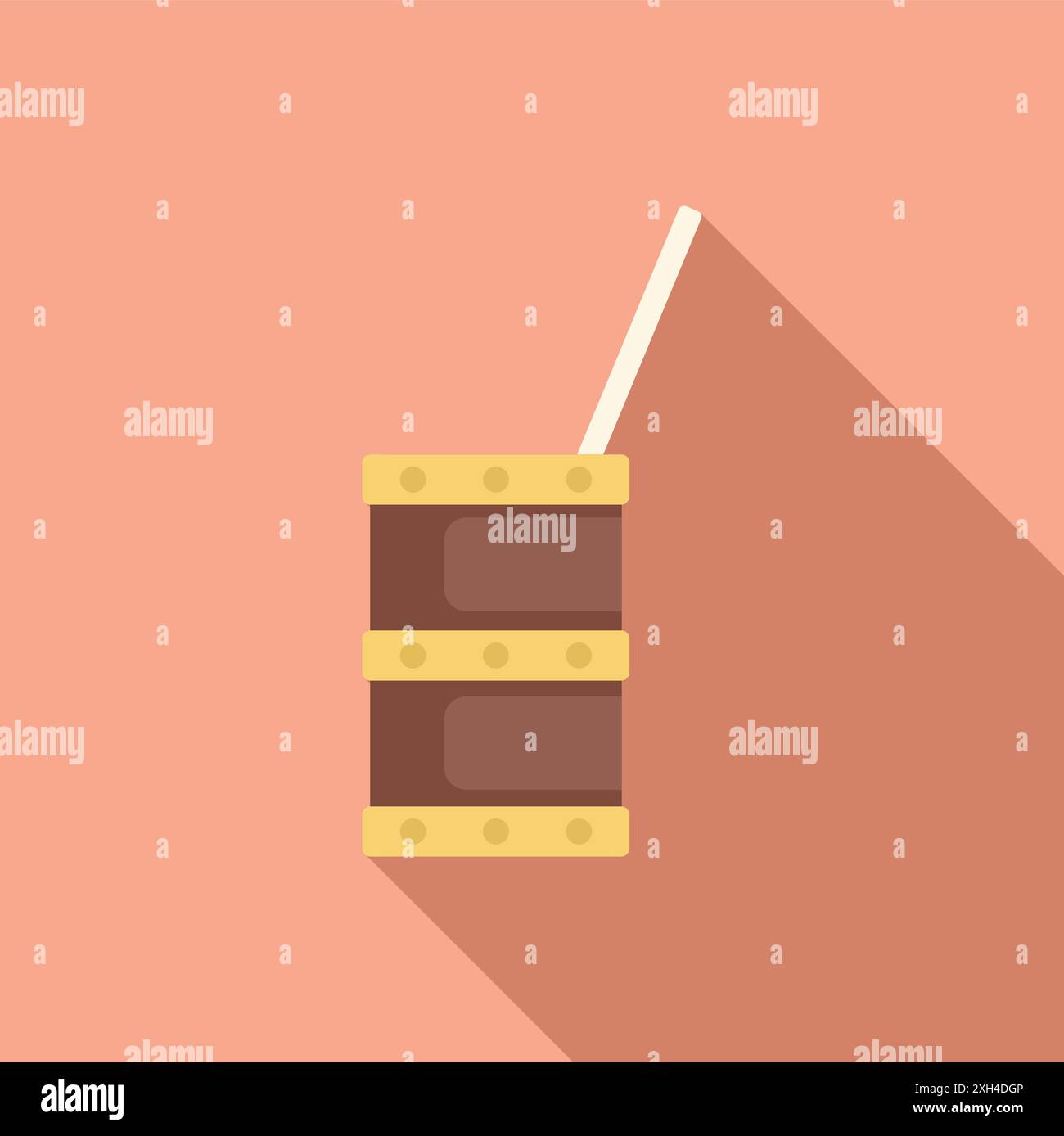 Wooden bucket with metal rings holding water with dipper for drinking ...