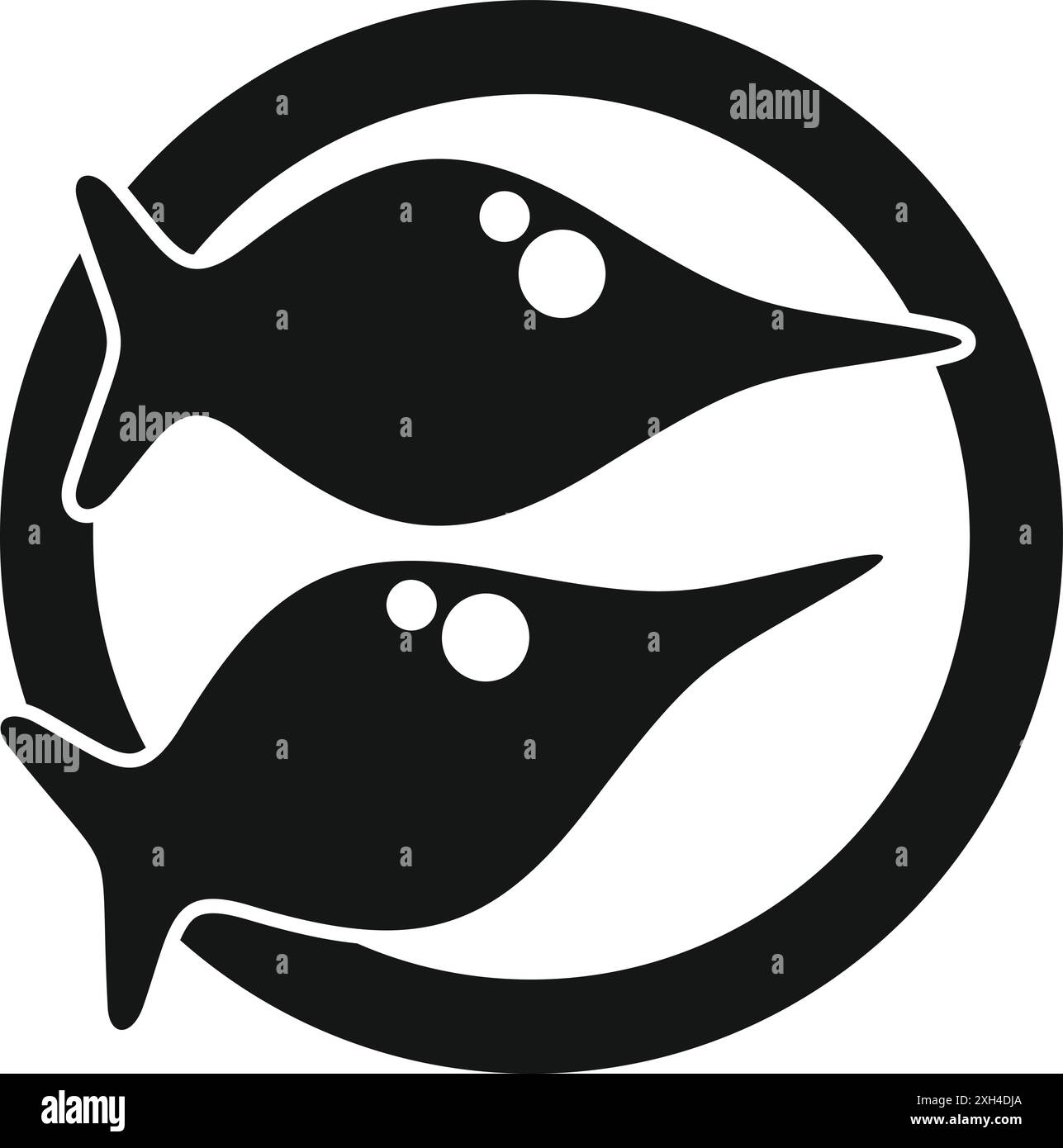 Two fish swimming in circle logo forming yin yang symbol Stock Vector ...