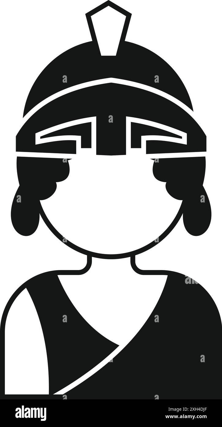 Simple, recognizable icon of a greek soldier, perfect for representing ...