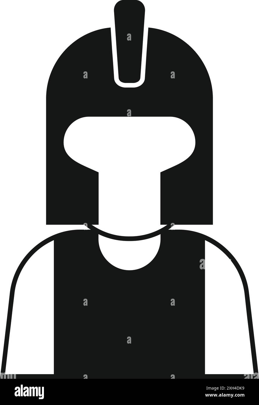 Simple black and white icon of a roman soldier wearing a helmet Stock ...
