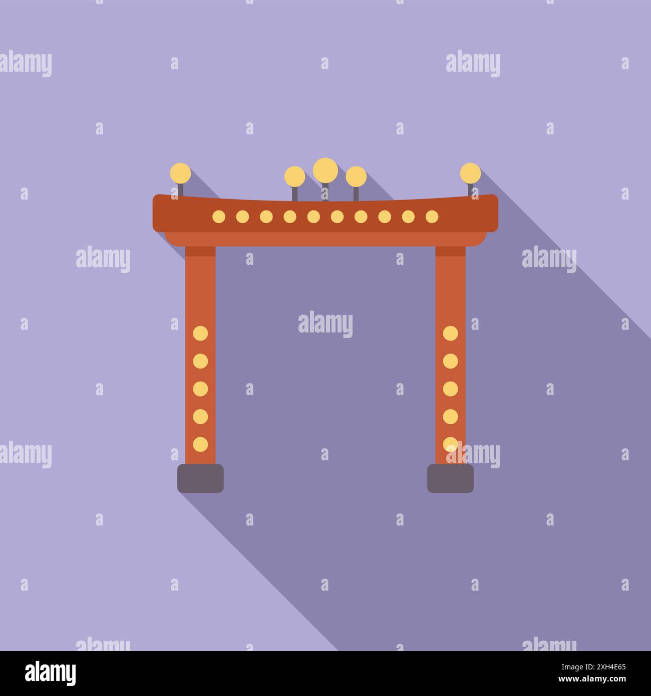 Traditional chinese gate with round lights symbolizing ancient ...