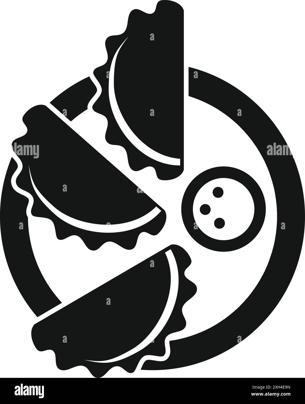 Black solid icon for a plate of empanadas being served with dipping ...