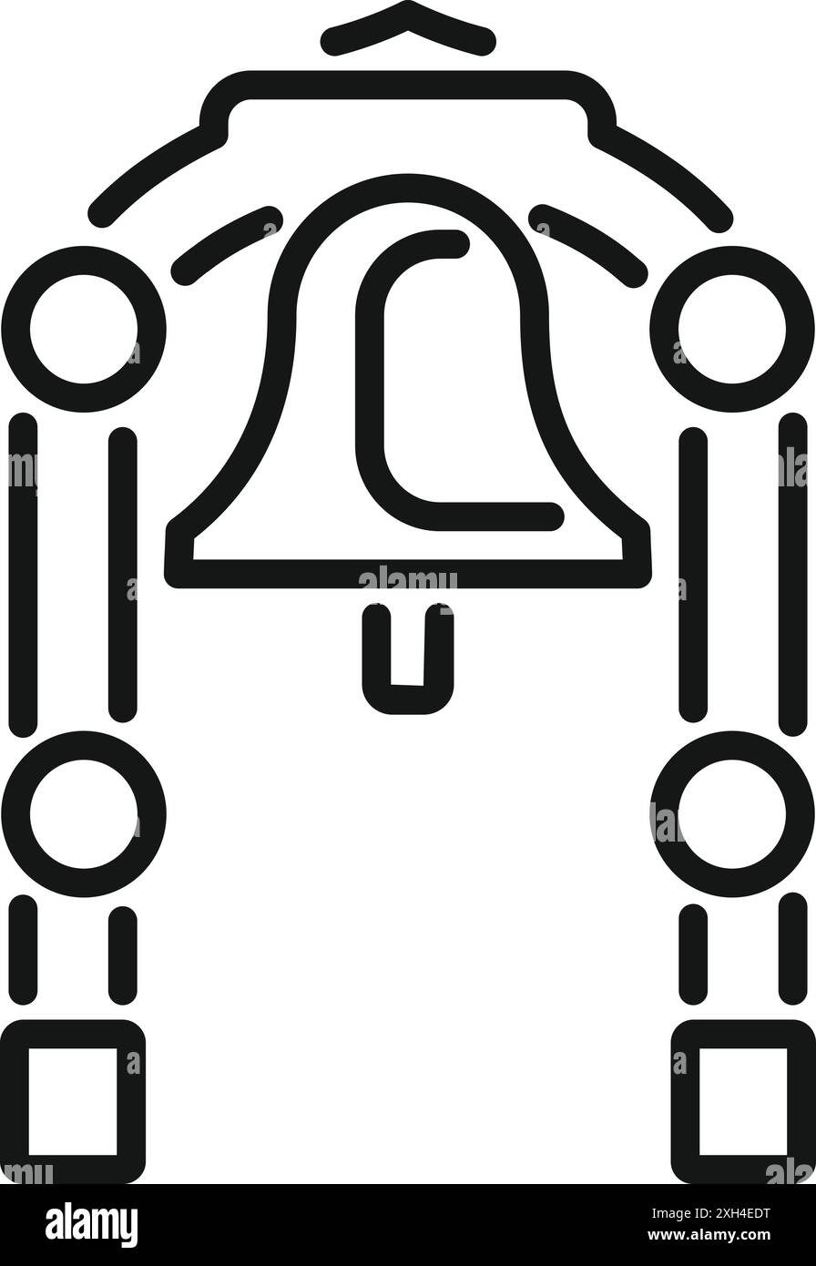 Line Drawing Of A Sensor System Detecting An Object As It Passes Through An Archway Stock Vector