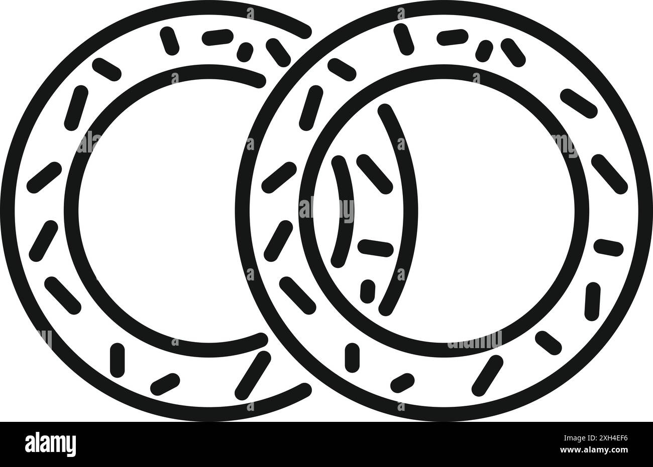 This simple design depicts two interlocking donuts forming an infinity ...