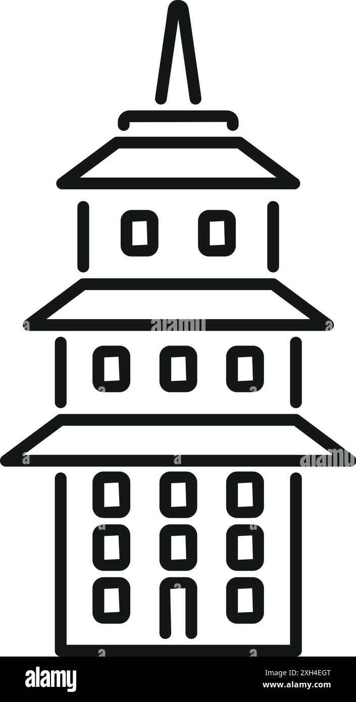 Traditional japanese pagoda temple building featuring multiple levels ...