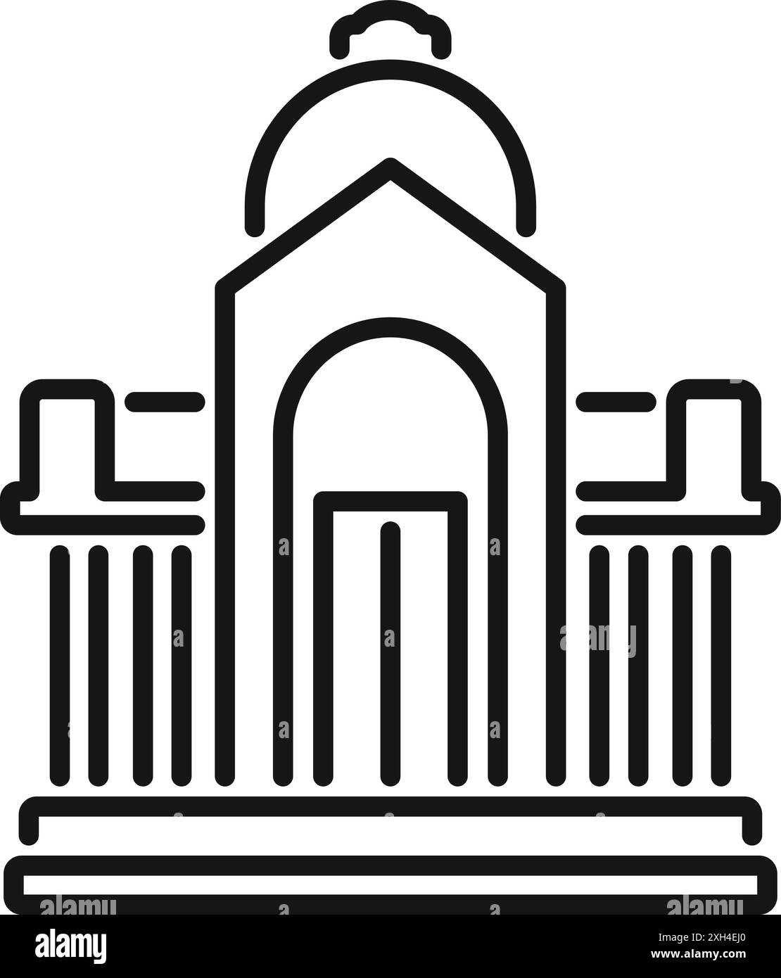 Simple line drawing of a government building featuring columns and a ...