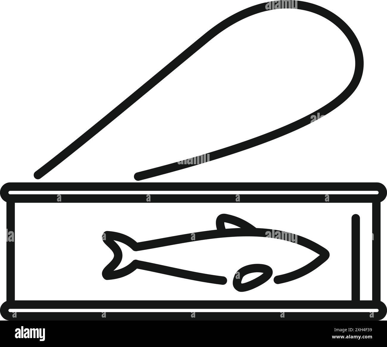 Open tin can containing sardine fish icon, line art style Stock Vector ...