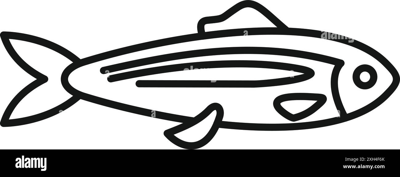 Simple line art of a fish swimming in the ocean, perfect for ...