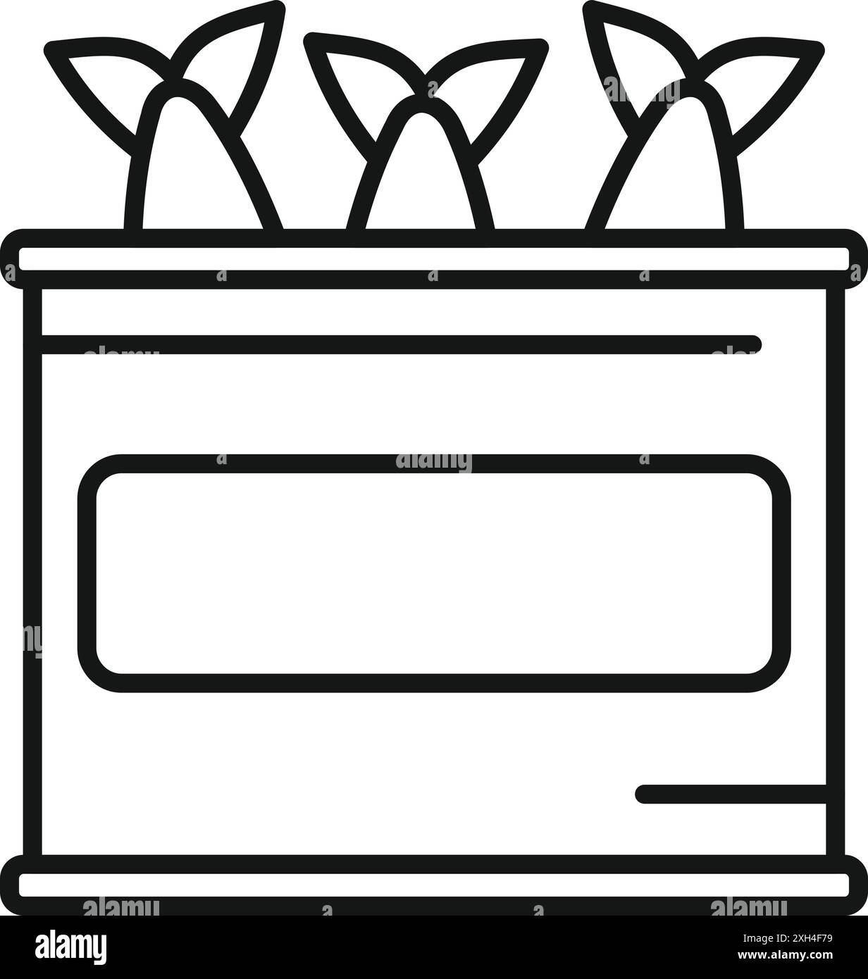 Metal tin can storing preserved fish, isolated on a white background ...