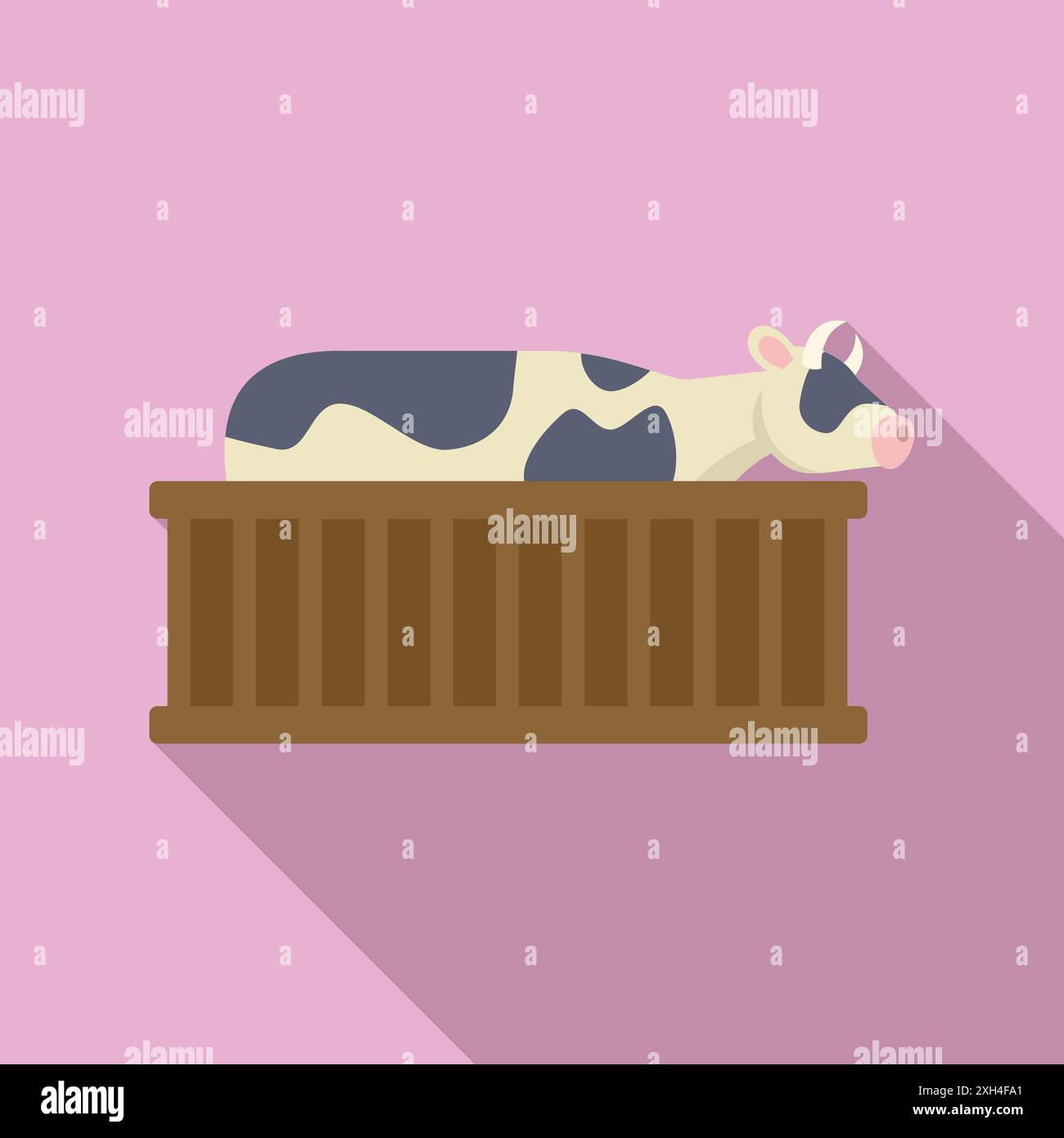 Resting black cow Stock Vector Images - Alamy