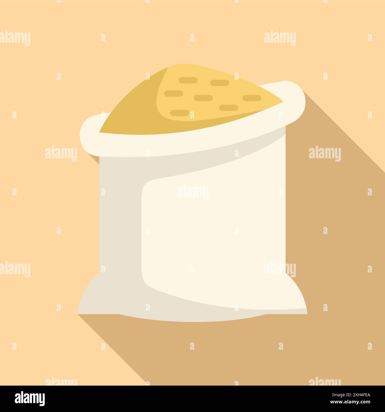 Full bag of grain, flour, or sugar is standing upright Stock Vector ...