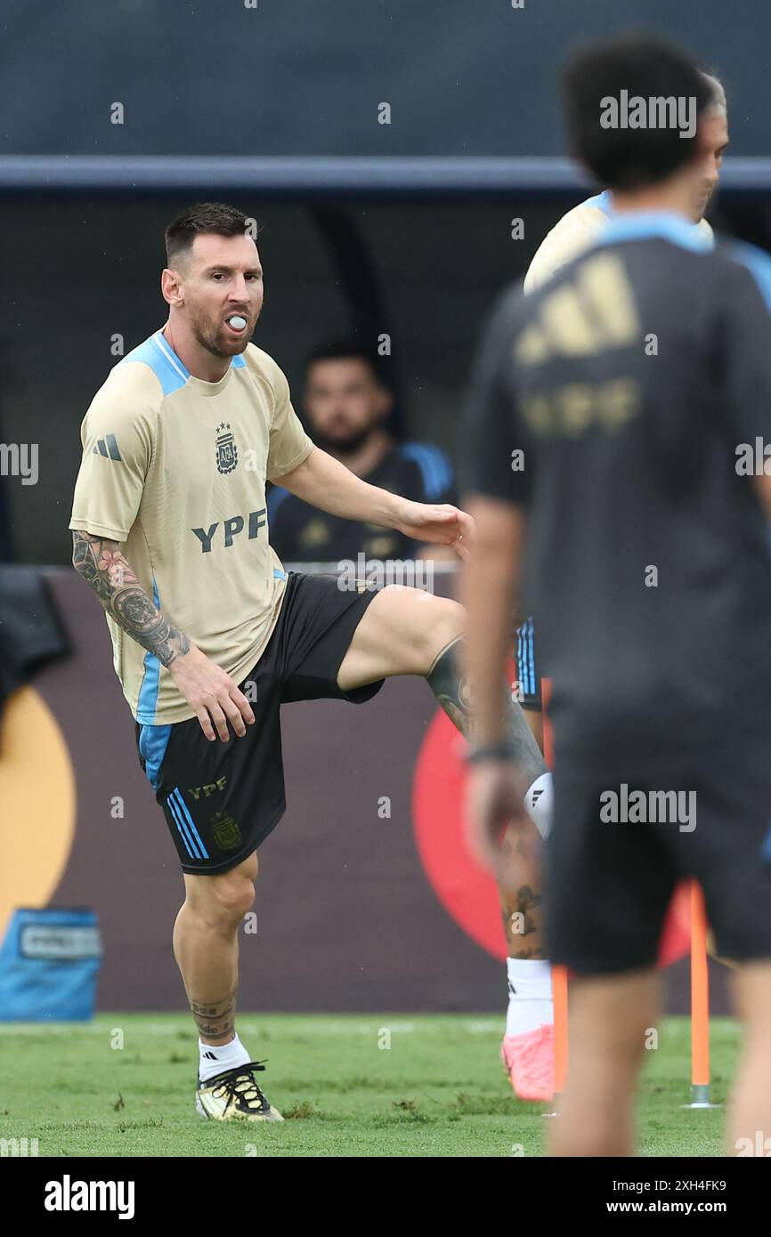 Argentina's forward Lionel Messi during a training session ahead the ...