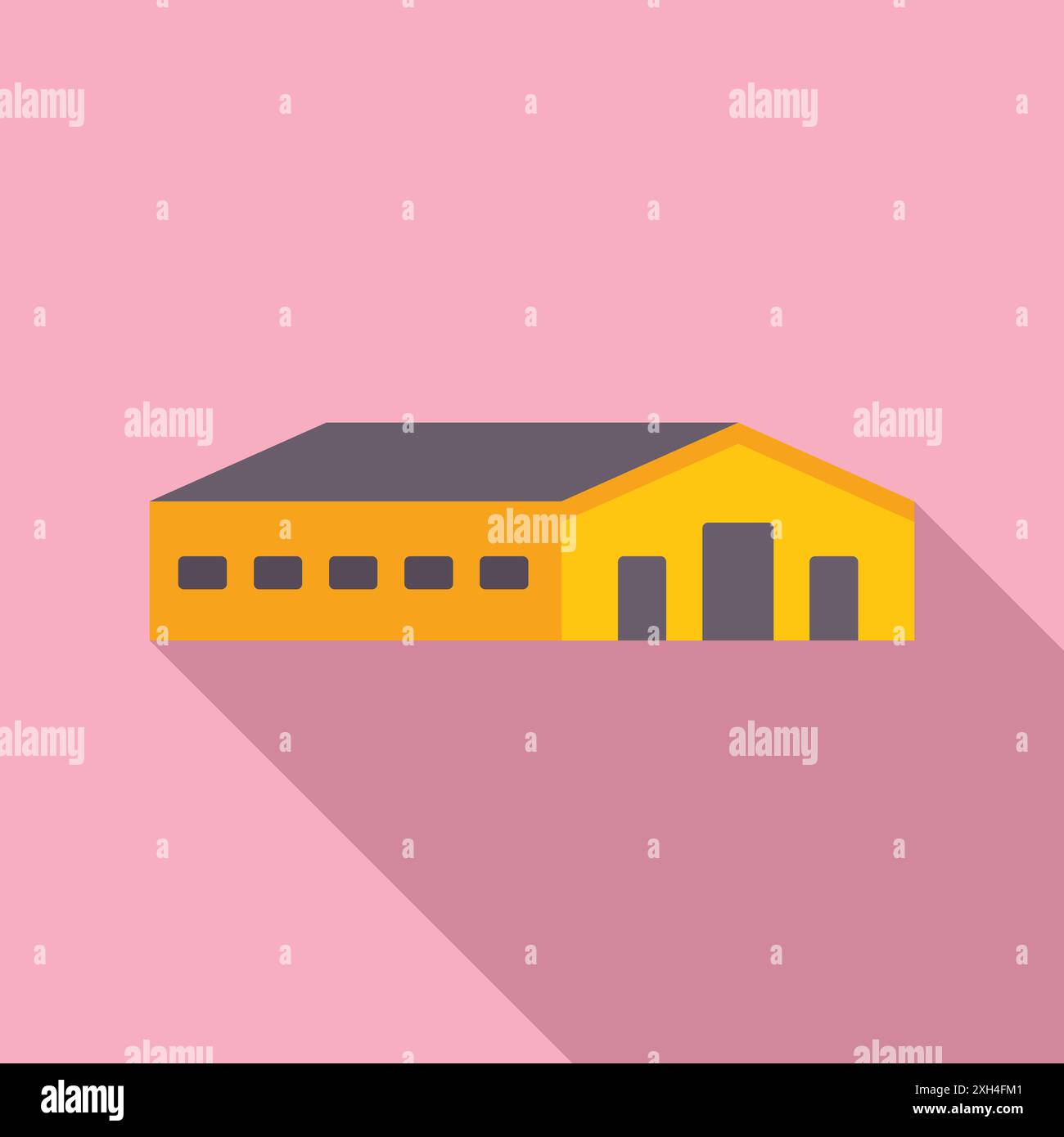 Yellow storage warehouse building with multiple loading docks for ...