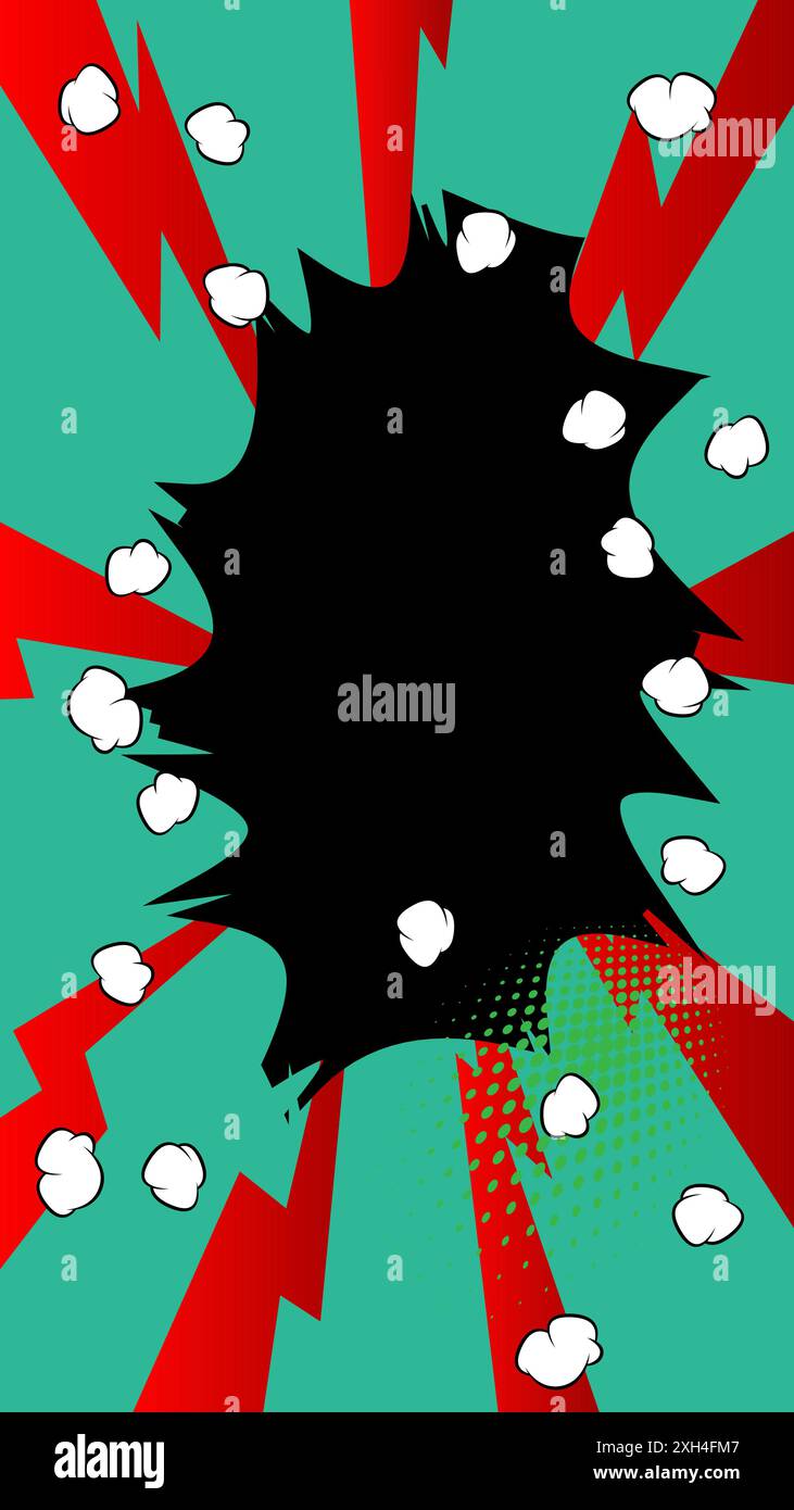 Cartoon Background, comic book backdrop. Retro vector comics pop art ...