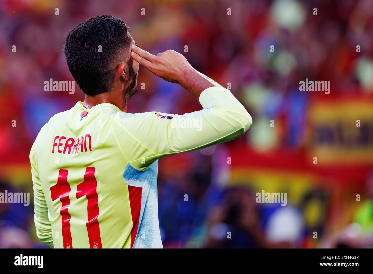 Ferran Torres seen celebrating after scoring goal during UEFA Euro 2024 ...