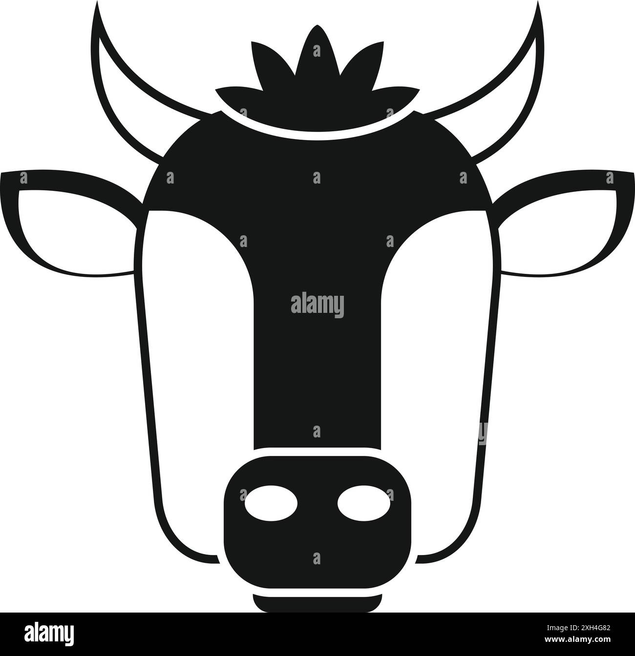 Simple cattle logo representing livestock farming and dairy products ...