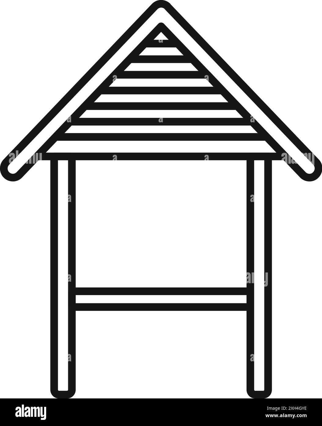Simple line icon of a market stall with a roof, perfect for ...