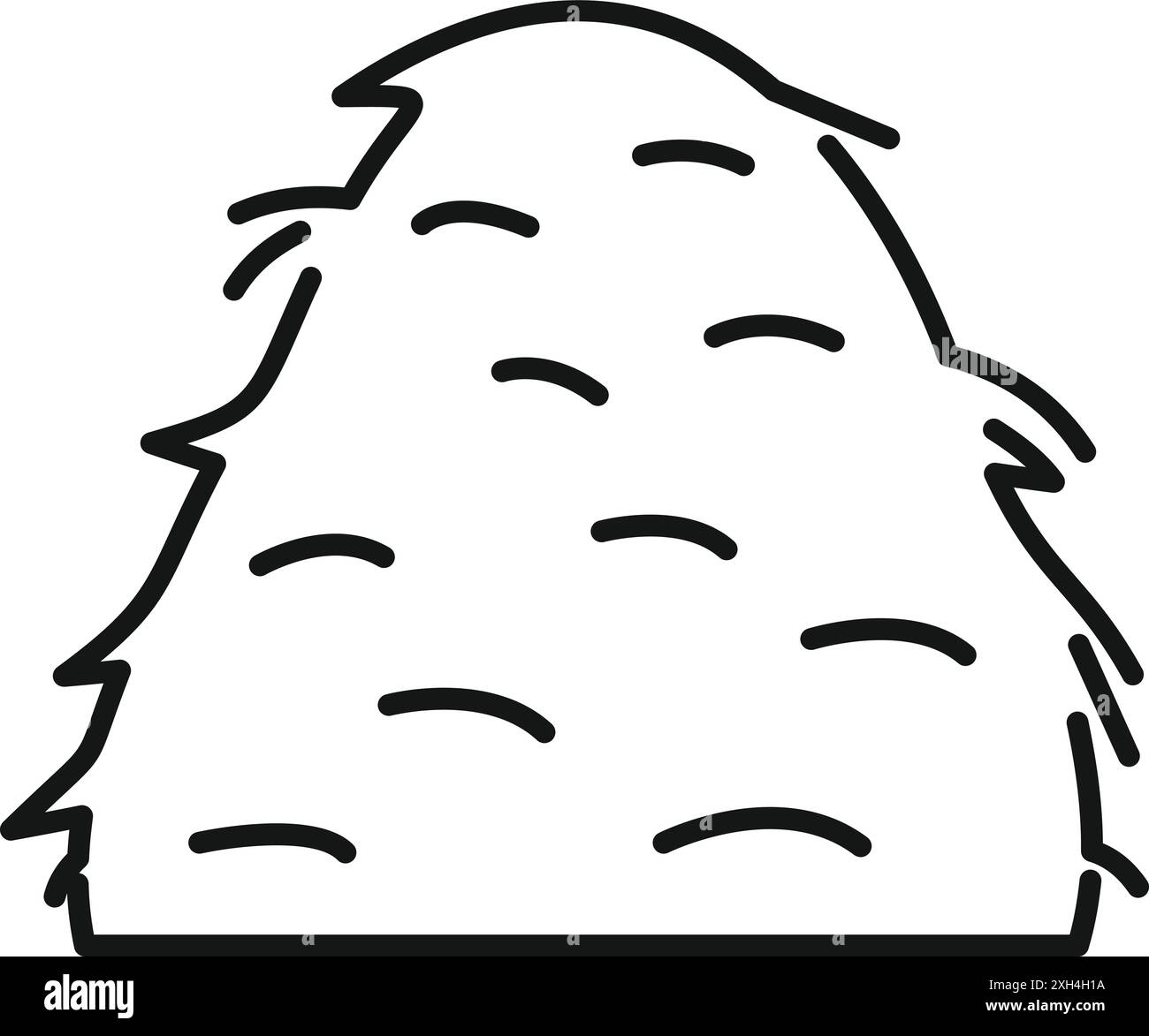 Simple line drawing of a haystack, providing food and shelter for farm ...