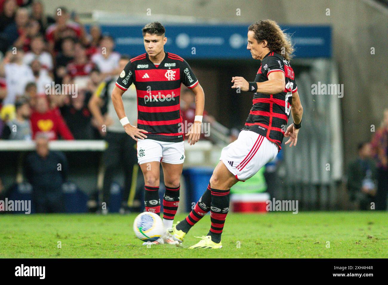 Rio, Brazil - july 11 2024: David Luiz player in match between Flamengo ...