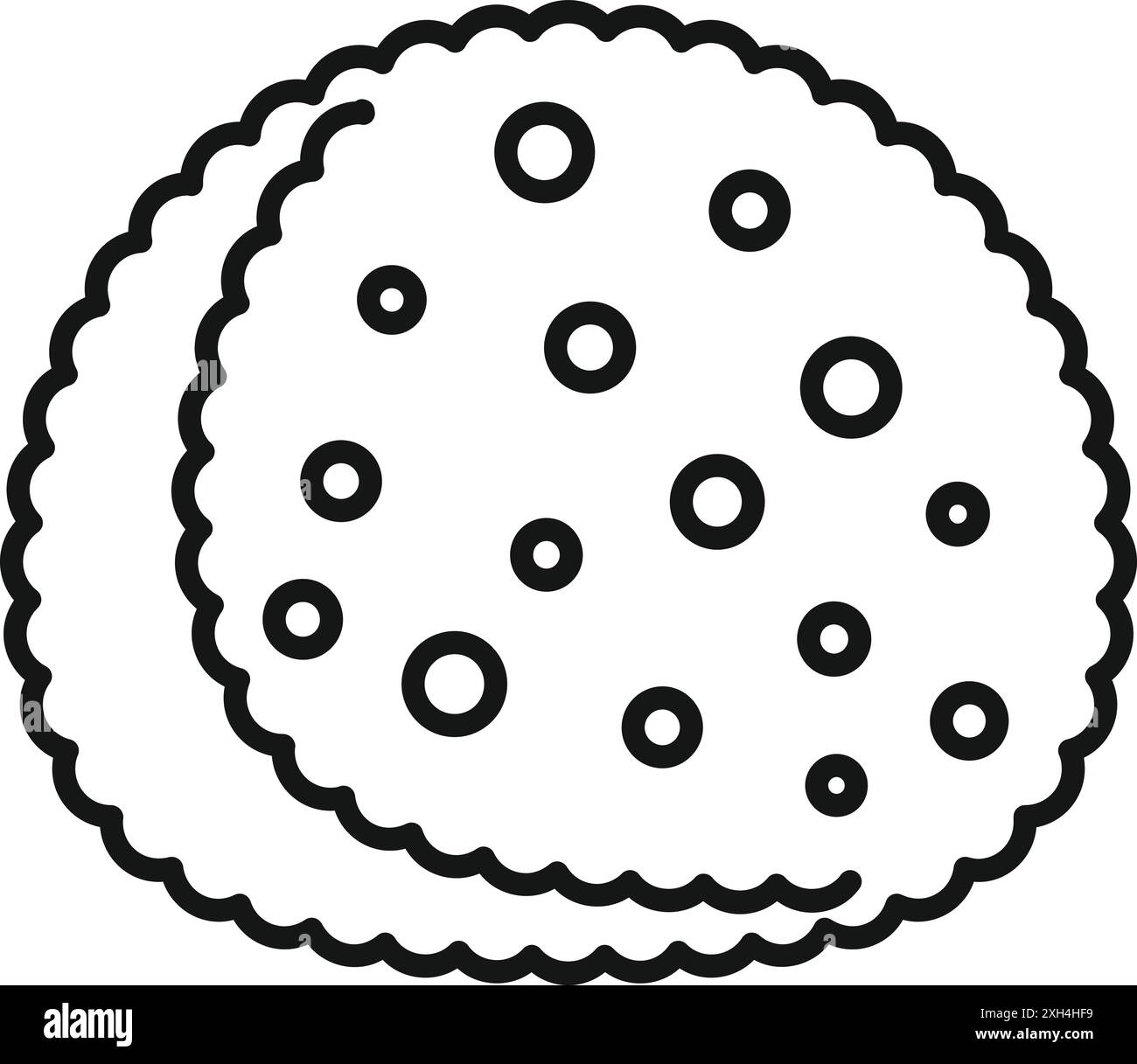 Simple illustration of two round cookies with chocolate chips, perfect ...