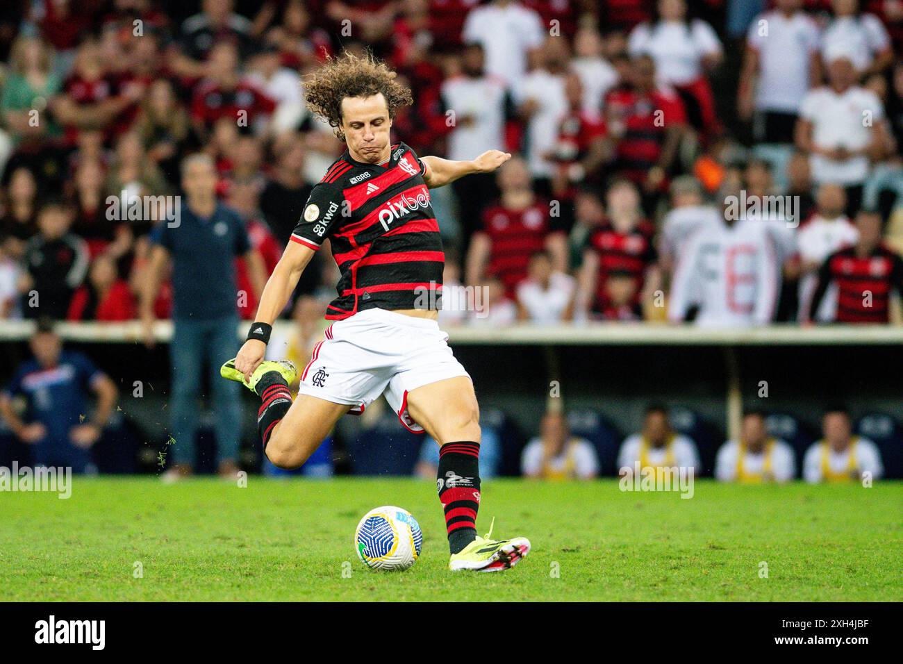 Rio, Brazil - july 11 2024: David Luiz player in match between Flamengo ...