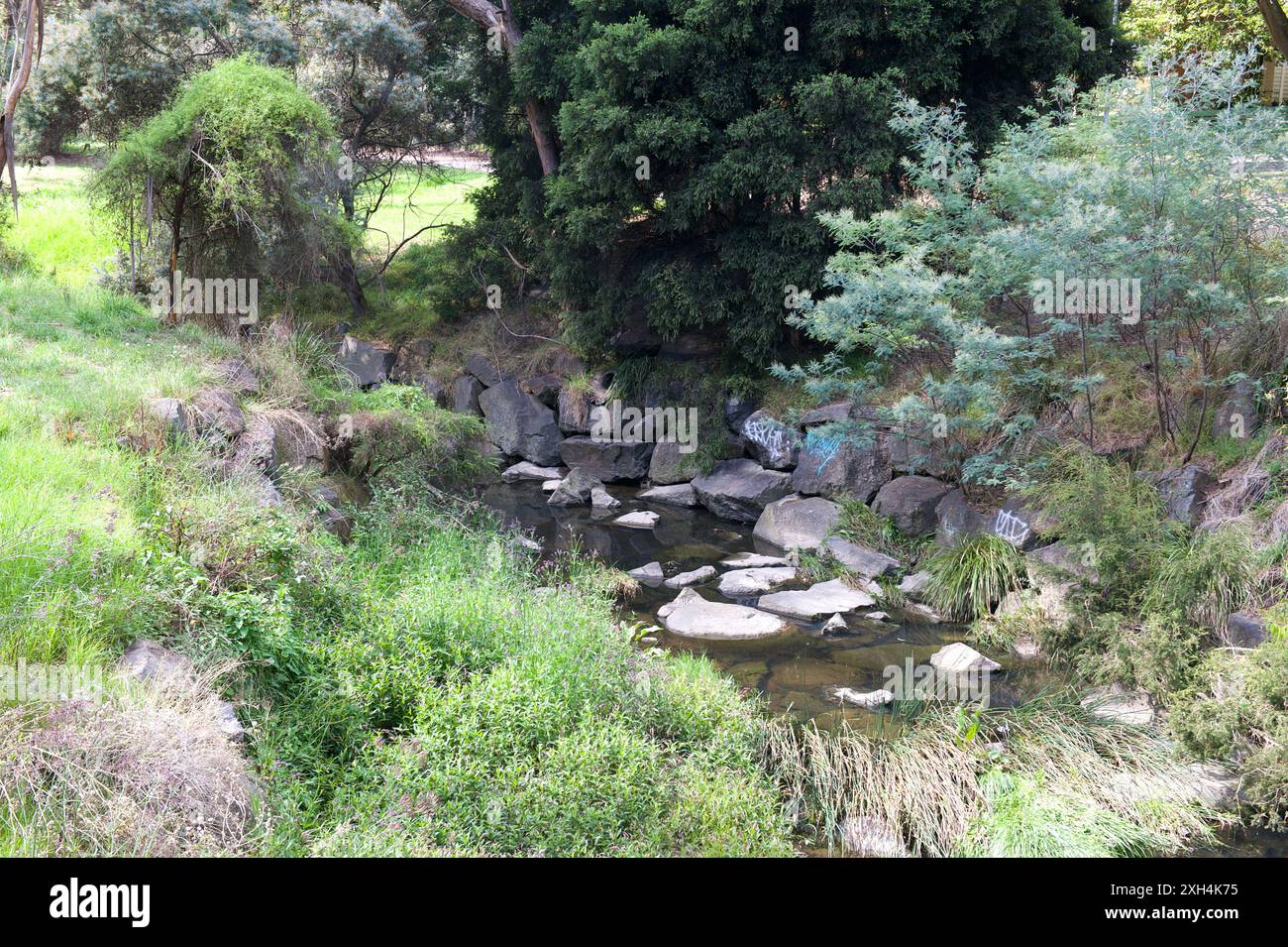 A section of the Mullum Mullum Creek, which runs from Croydon, through ...