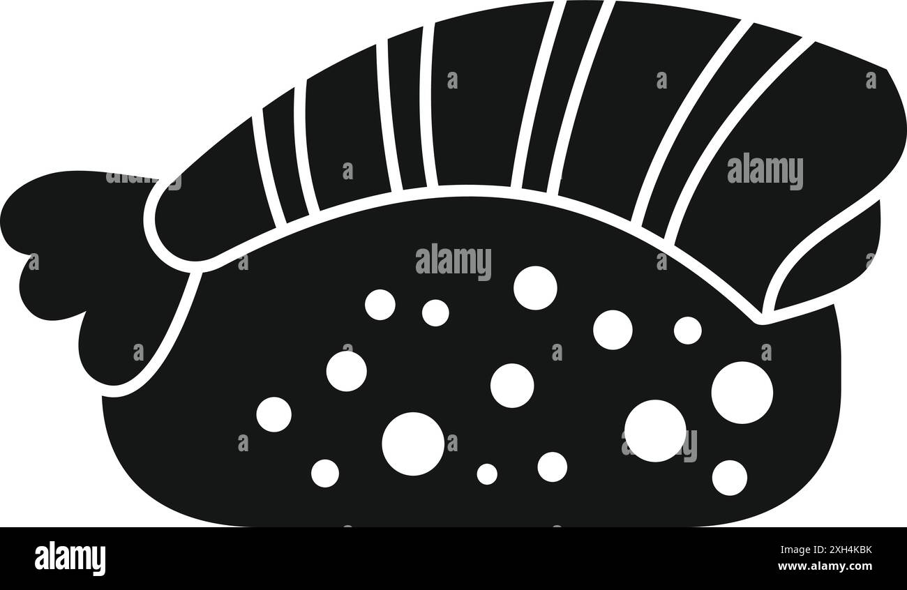 Shrimp sushi nigiri being served on rice pillow in japanese restaurant ...