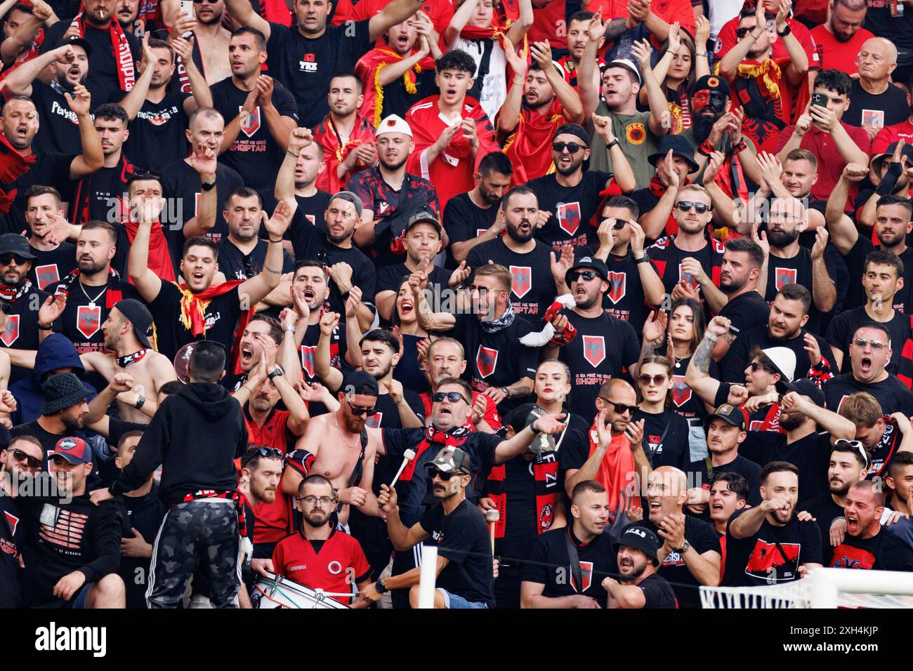 Fans of Albania seen during UEFA Euro 2024 game between national teams ...