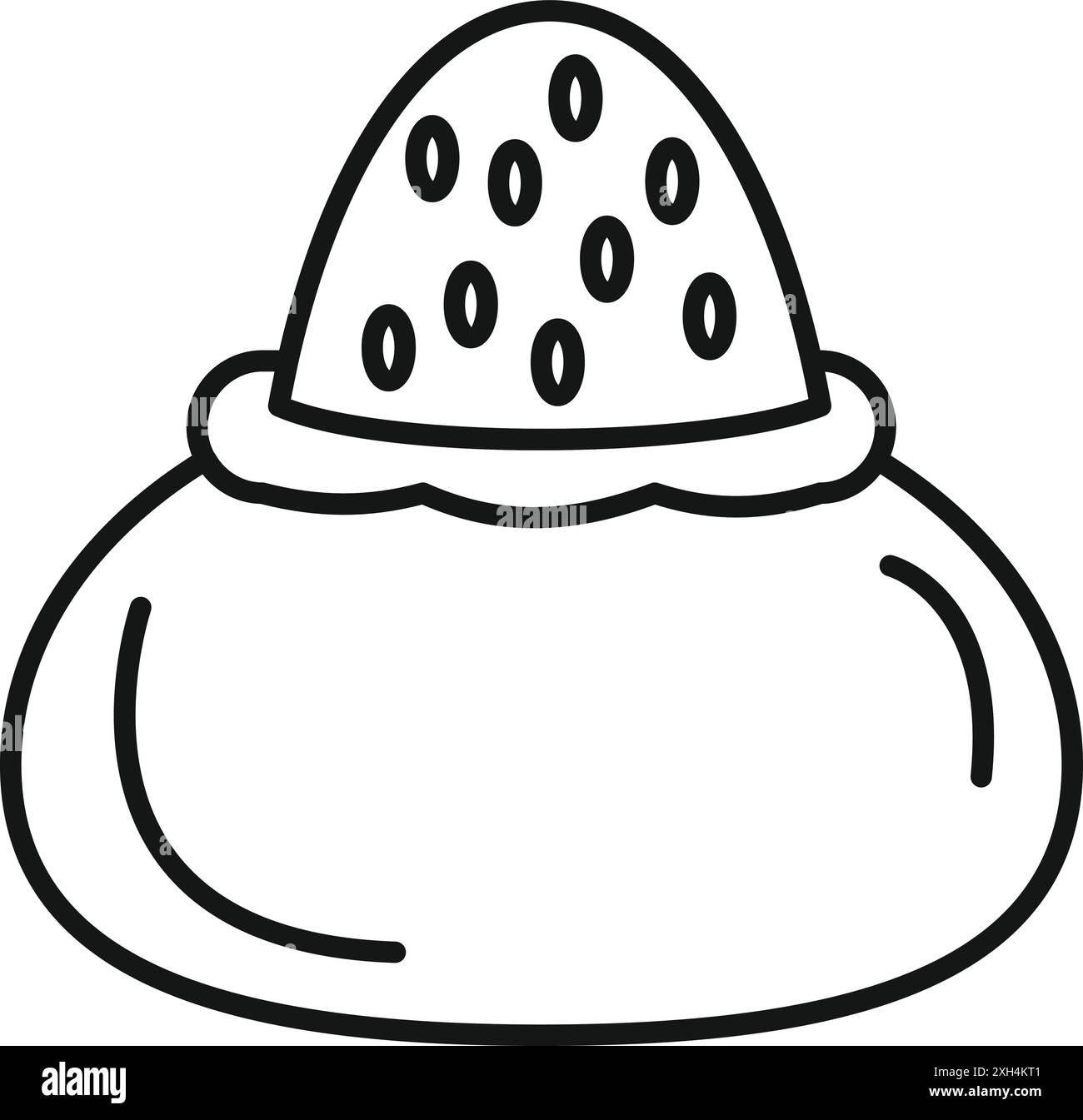 Simple line drawing of a strawberry shortcake dessert with whipped ...