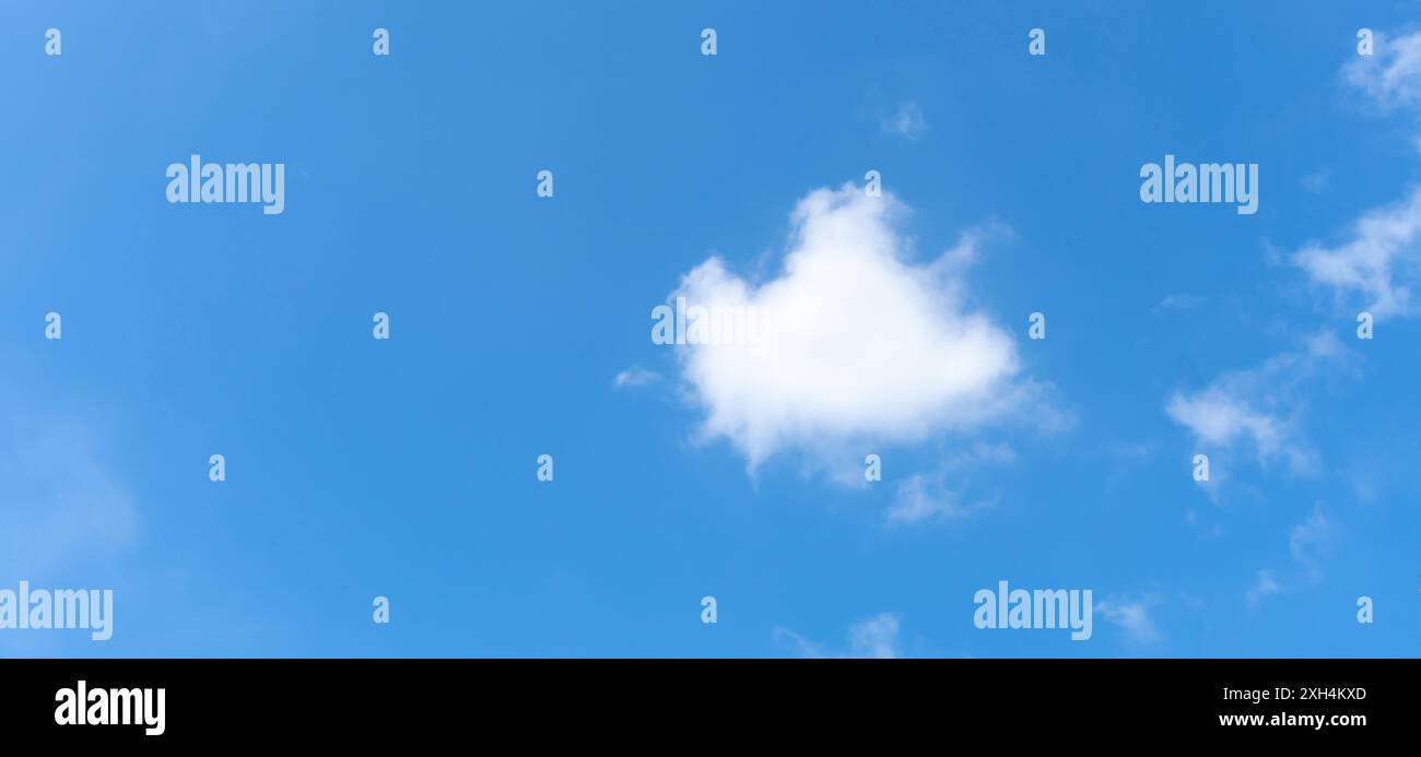 Beautiful blue sky with strange shape of clouds in the morning or ...