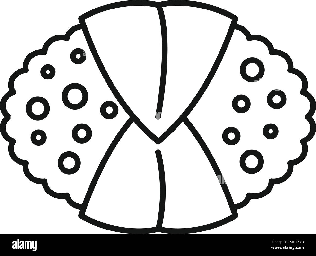 Simple line drawing of a traditional onigiri rice ball wrapped in ...