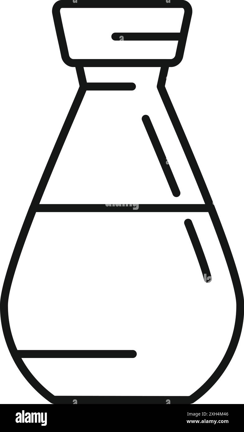 Simple line drawing of a bottle of soy sauce, ready to be used for ...