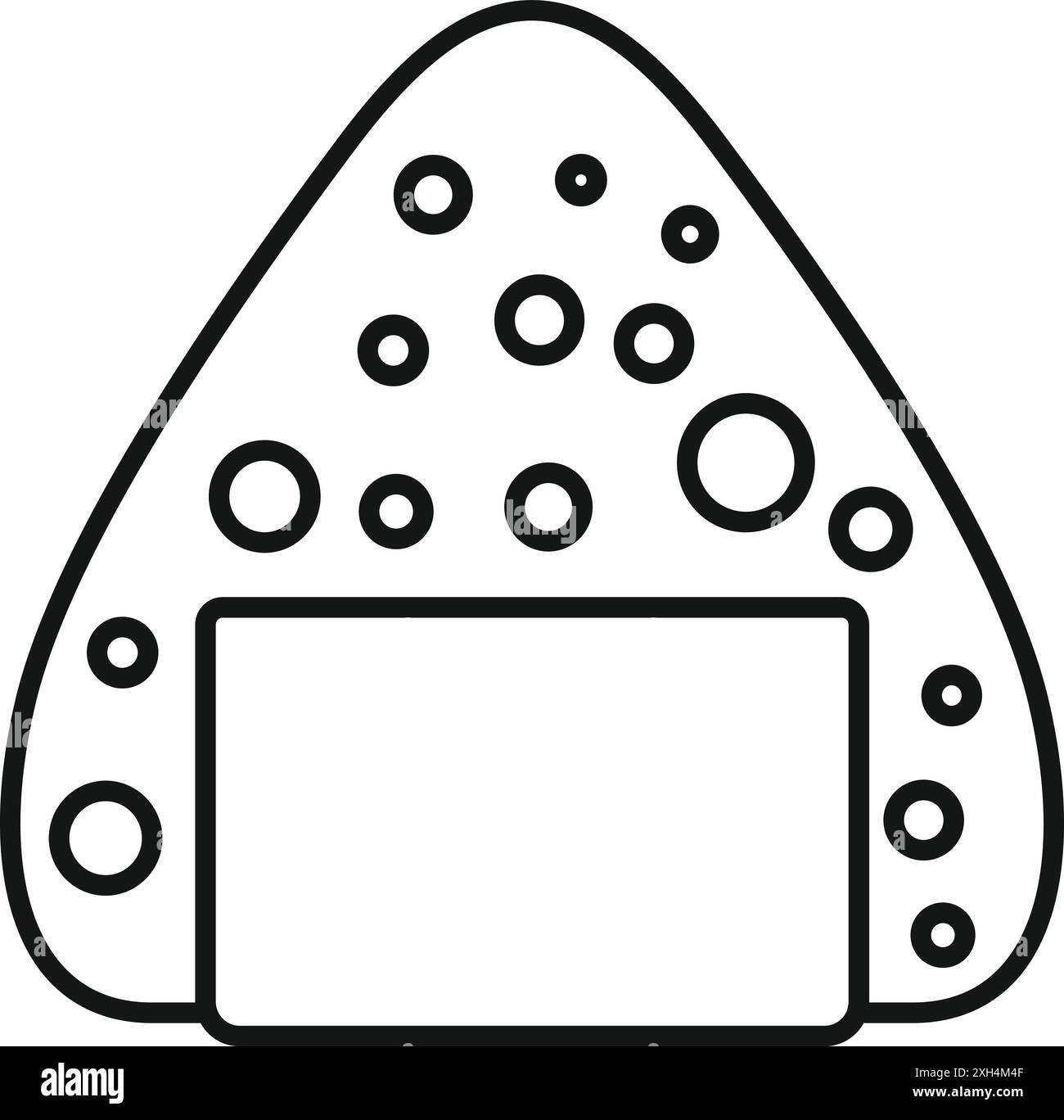Simple line drawing of onigiri, a traditional japanese rice ball snack ...