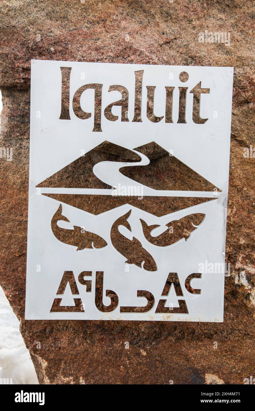 Bilingual Iqaluit Municipal Cemetery sign in English and Inuktitut in ...