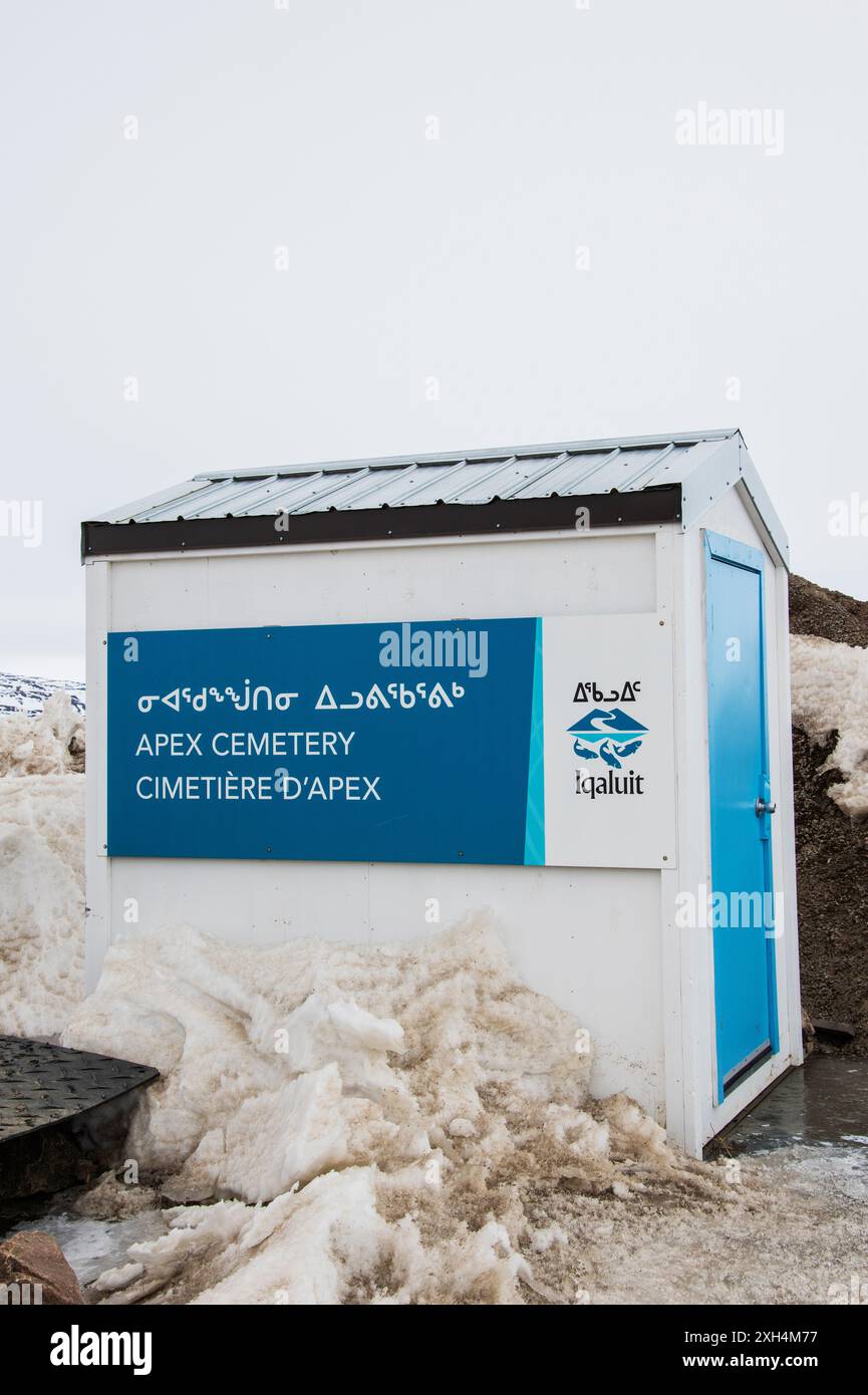 Utility shed at the Apex Cemetery in Apex, Nunavut, Canada Stock Photo ...