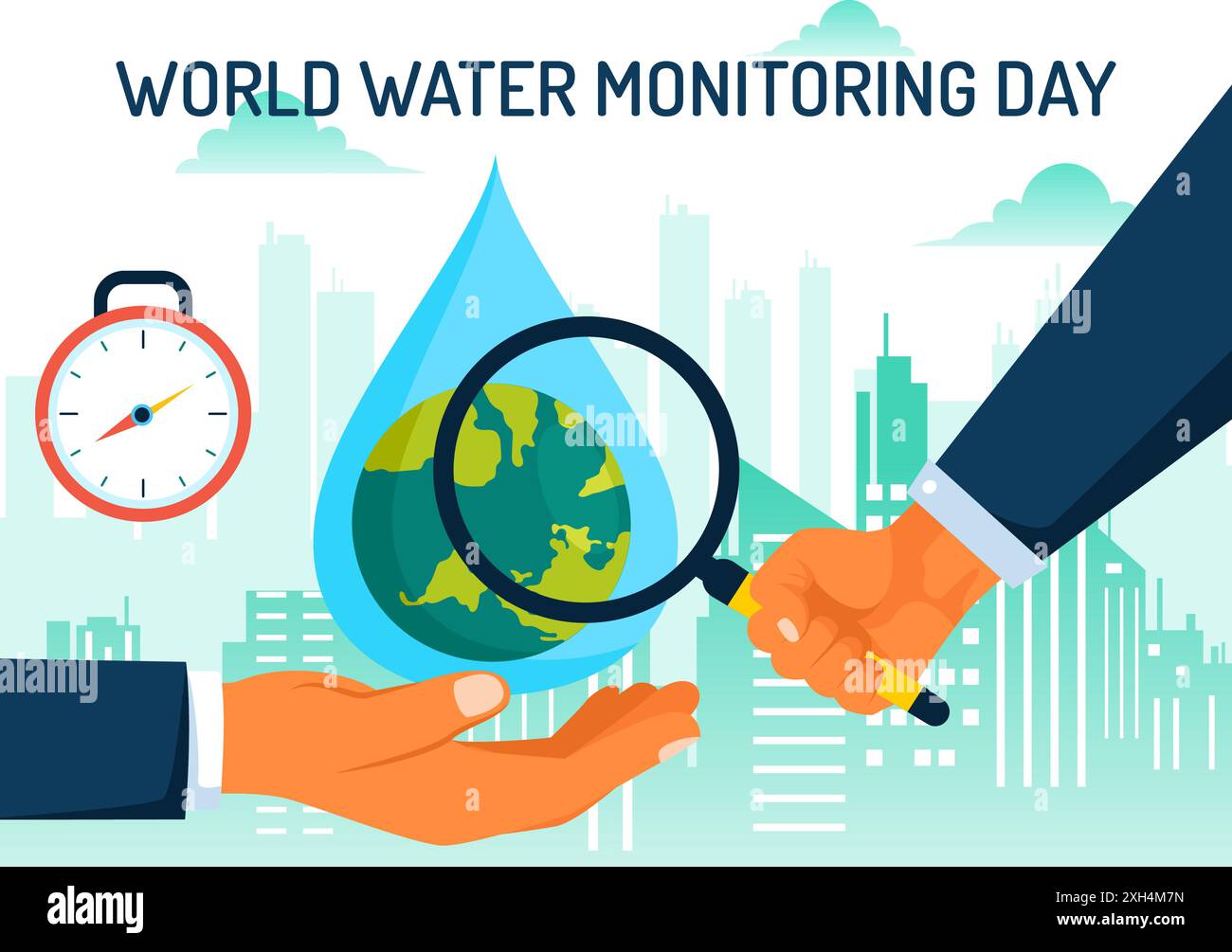 World Water Monitoring Day Vector Illustration on September 18 with ...