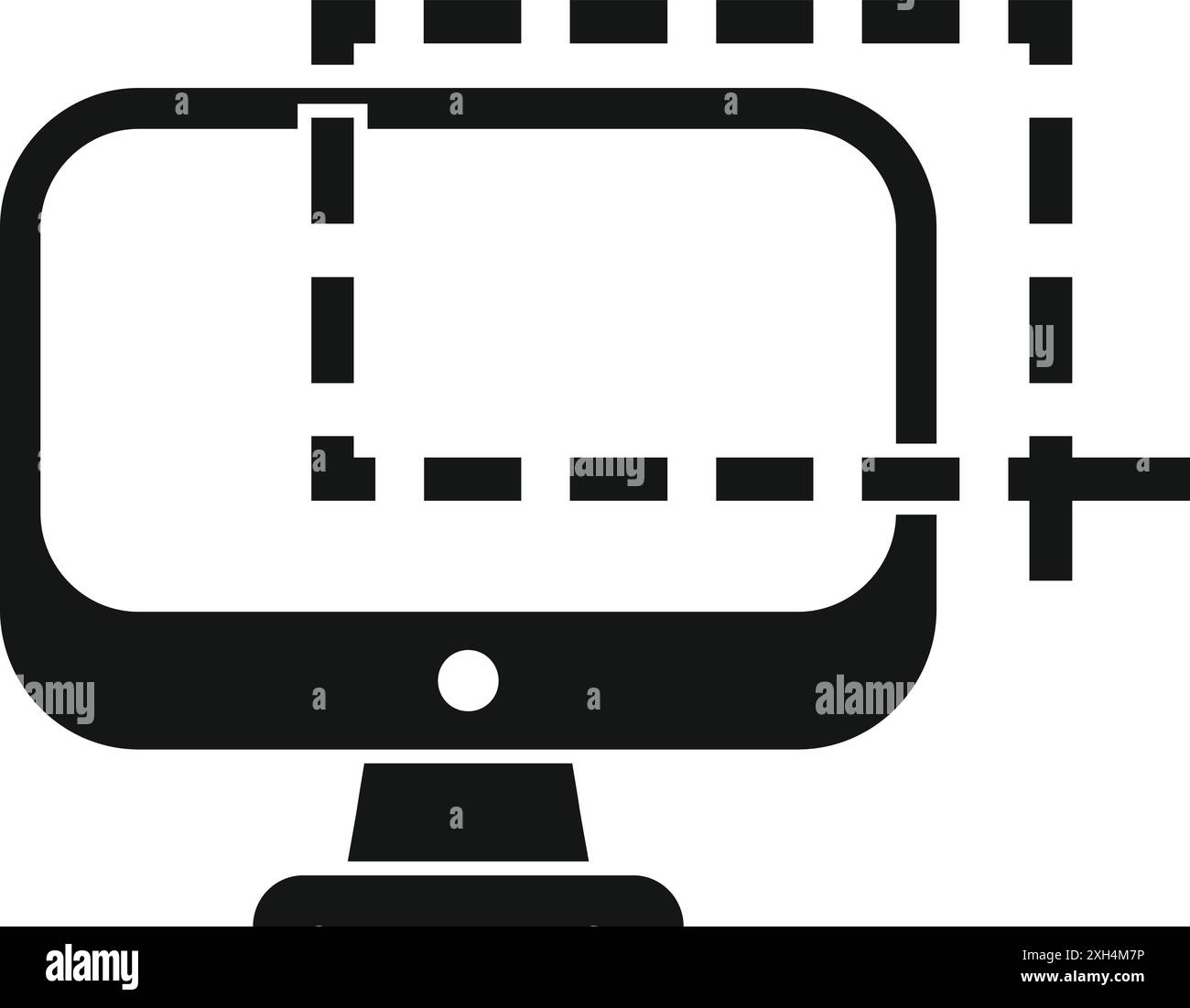 Black silhouette of a computer screen with a resizing tool, perfect for ...