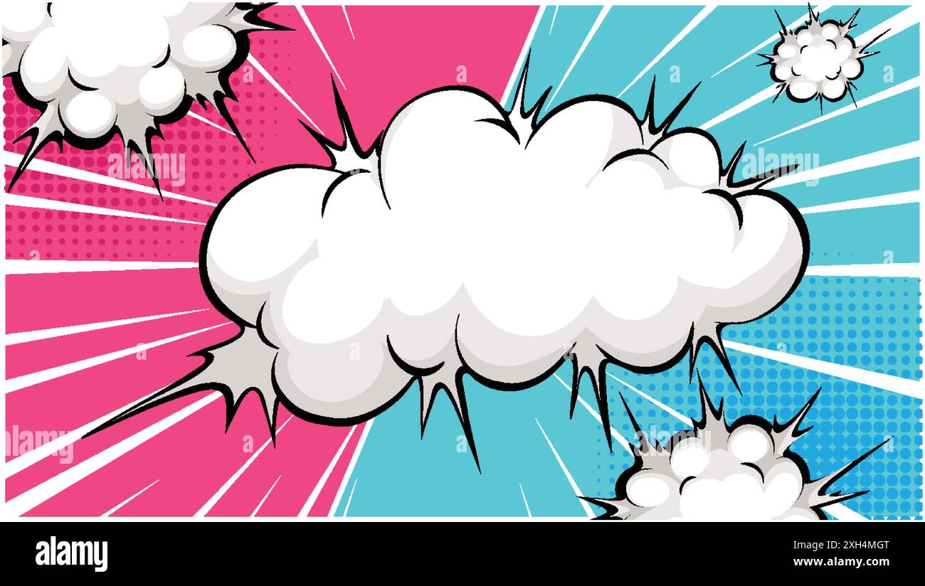 Dynamic comic clouds with vibrant backgrounds Stock Vector Image & Art ...