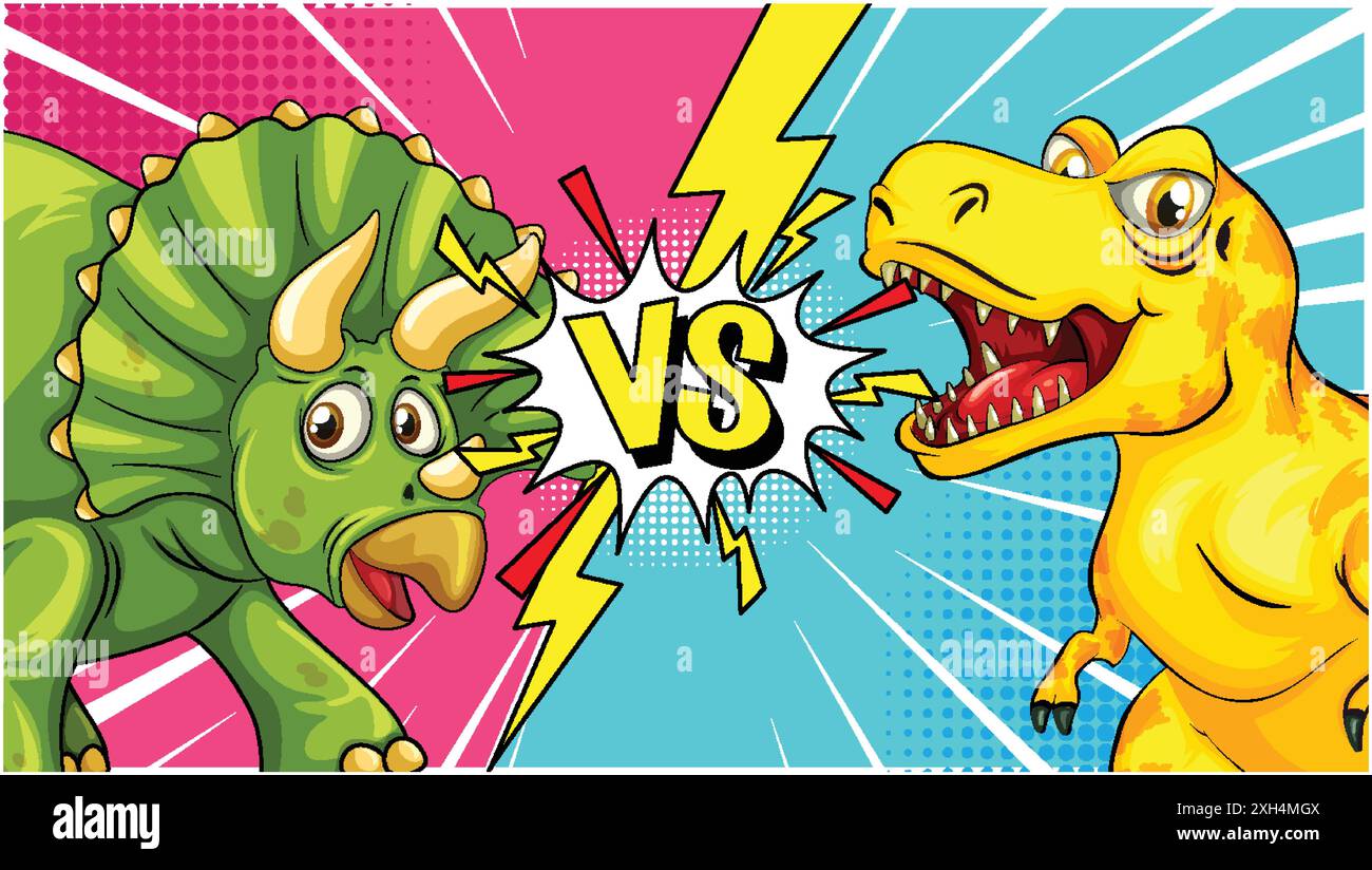 Triceratops versus T-Rex in epic clash Stock Vector Image & Art - Alamy