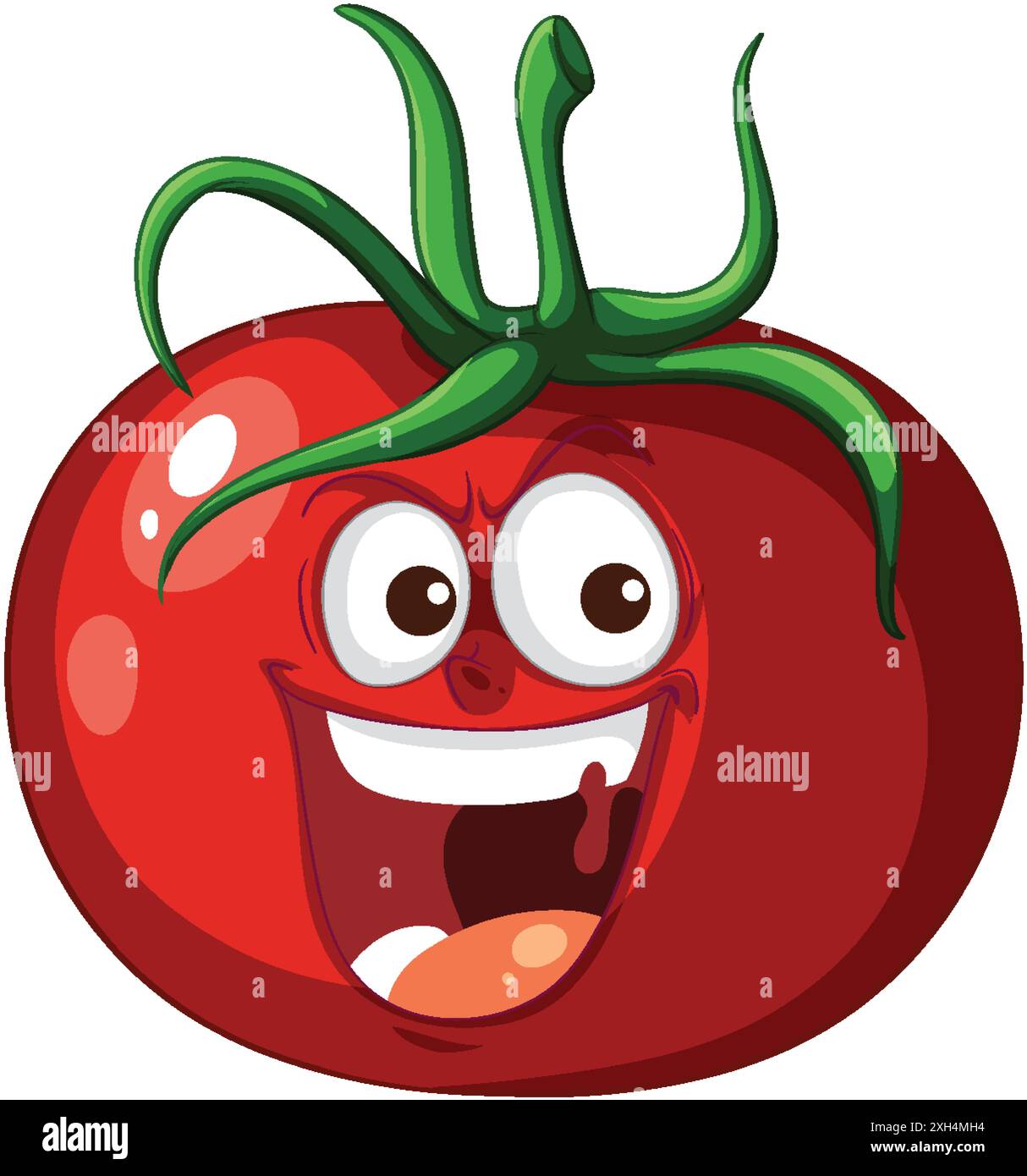 Smiling tomato with expressive eyes and mouth Stock Vector Image & Art ...