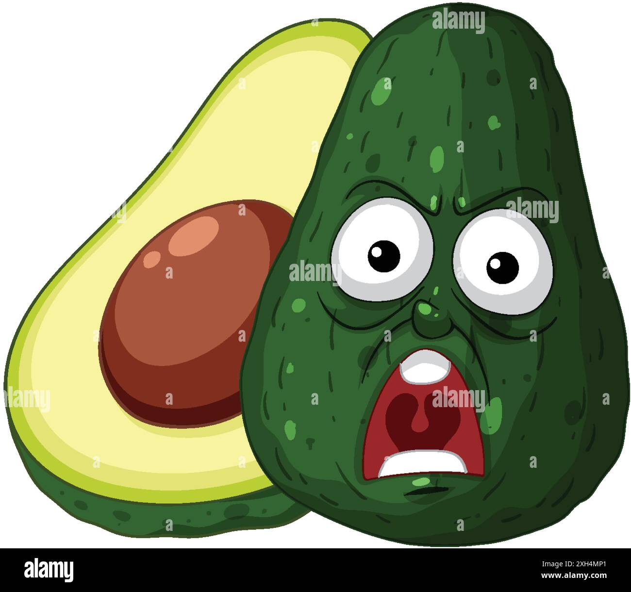 A shocked avocado with a cut half Stock Vector Image & Art - Alamy