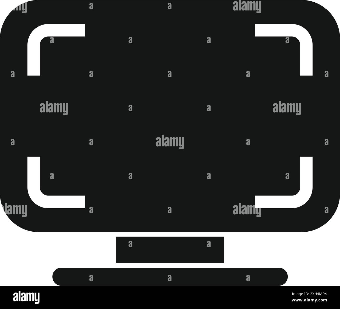 Black and white icon of a computer monitor displaying crop marks Stock Vector Image & Art - Alamy